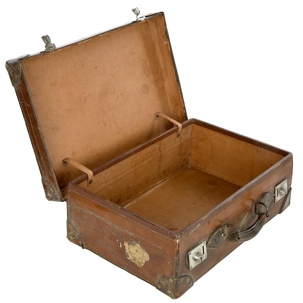 English Leather Suitcase from FLC, 1920s for sale at Pamono