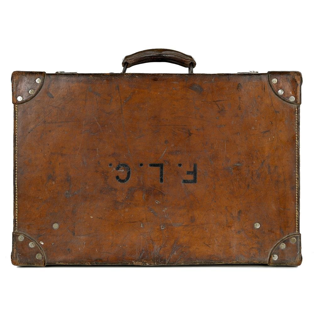 English Leather Suitcase from FLC, 1920s for sale at Pamono
