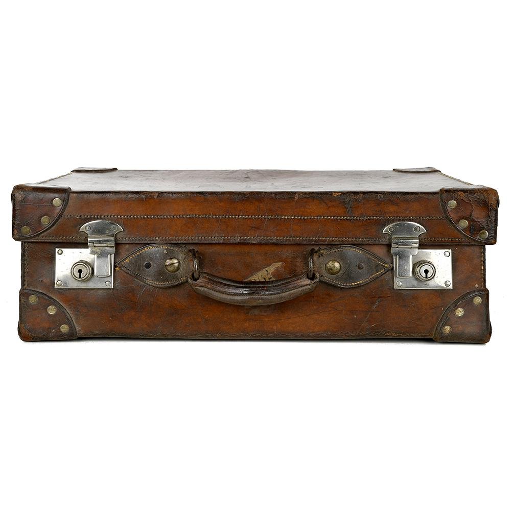 English Leather Suitcase from FLC, 1920s for sale at Pamono