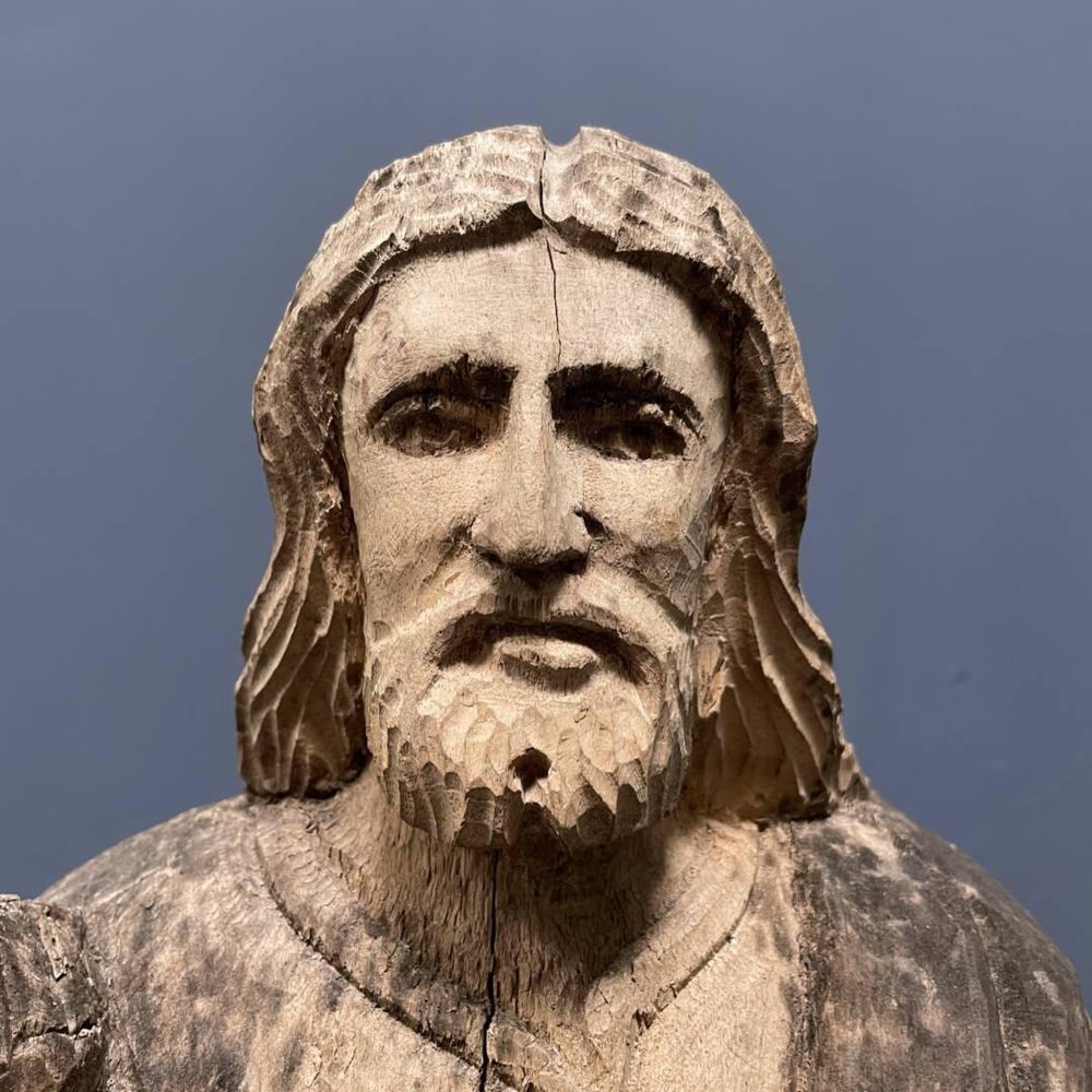 Religious Wooden Statue, 1950s for sale at Pamono