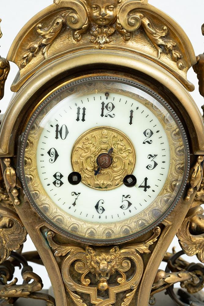 Antique French Napoleon III Bronze Clock for sale at Pamono