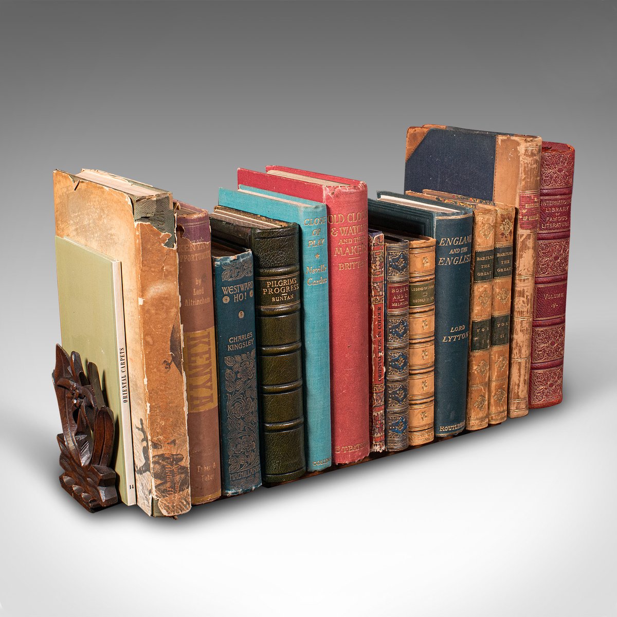 Edwardian Fruitwood Carved Bookslide, 1890s for sale at Pamono