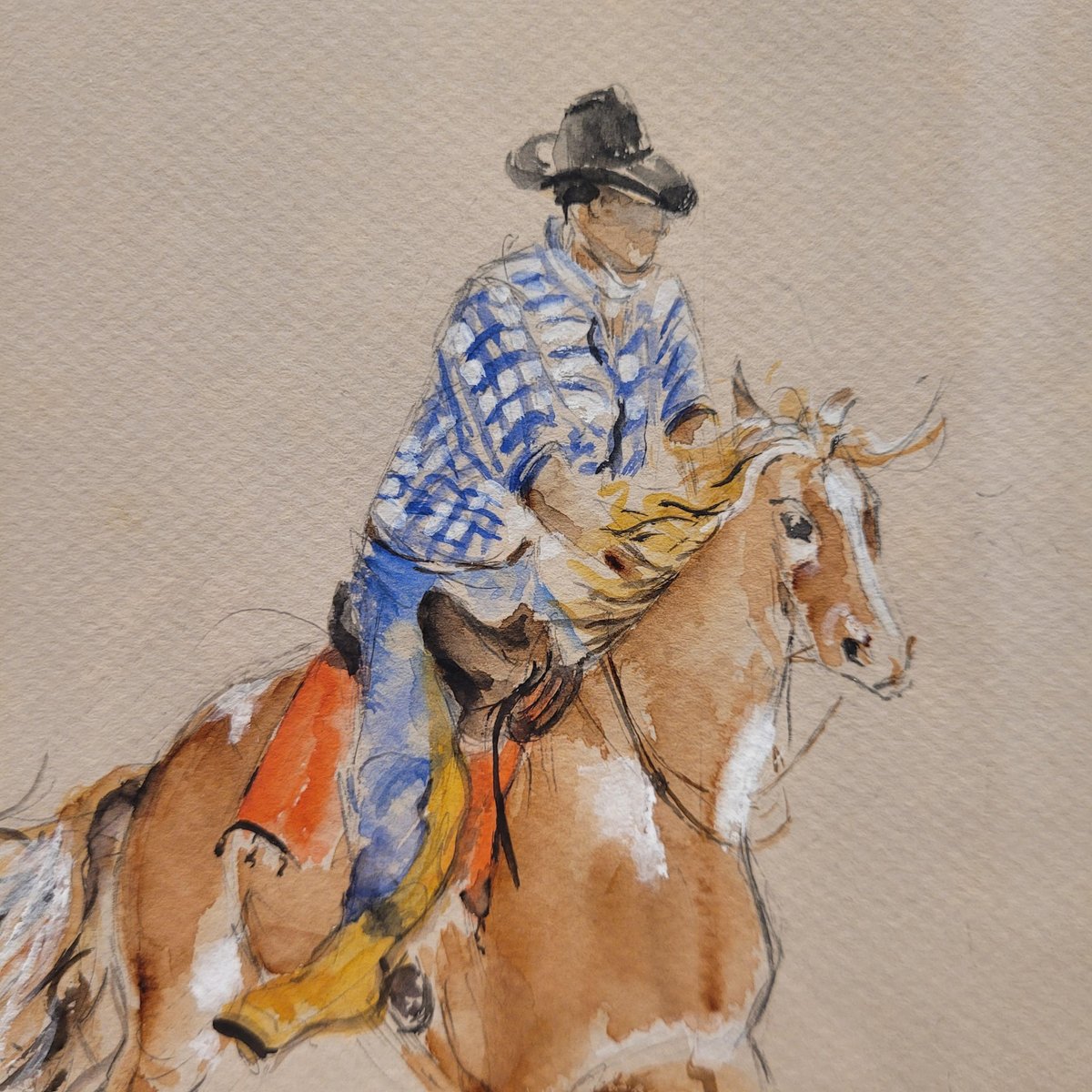Mad Ferci, American Rodeo, 20th Century, Watercolor, Framed for sale at ...