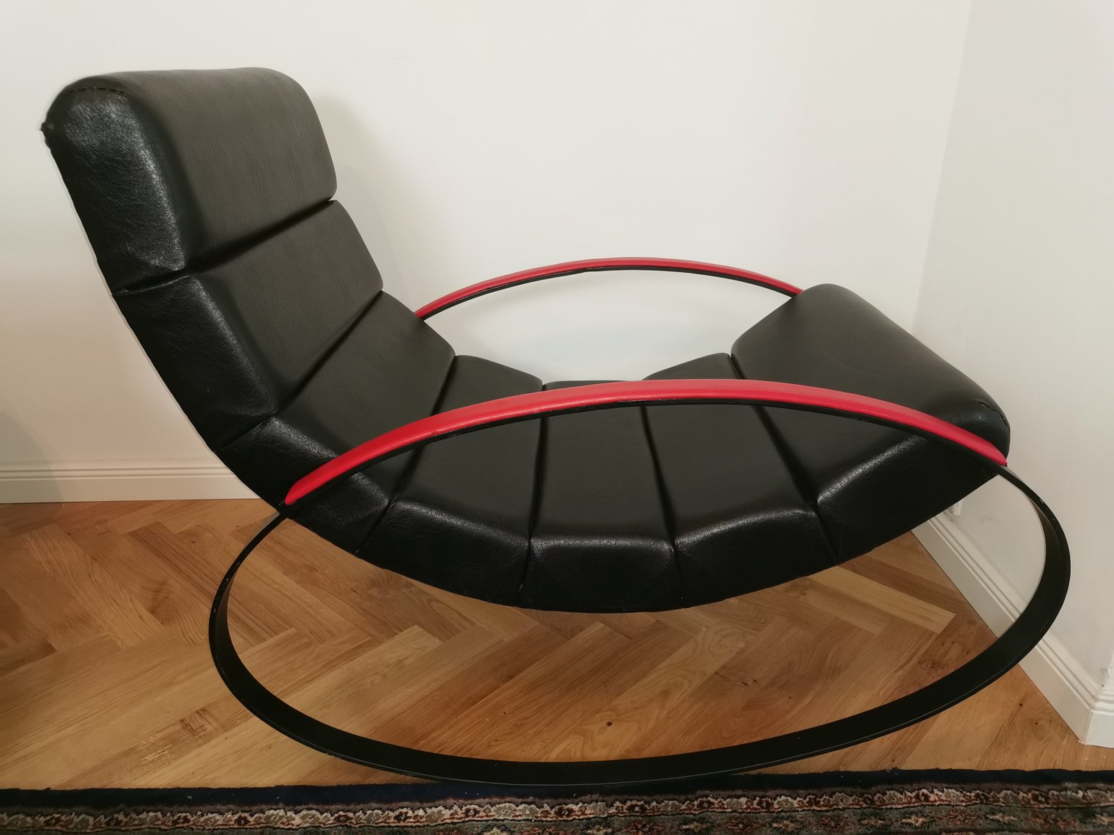 Vintage Space Age Ellipse Rocking Chair, 1970s for sale at Pamono