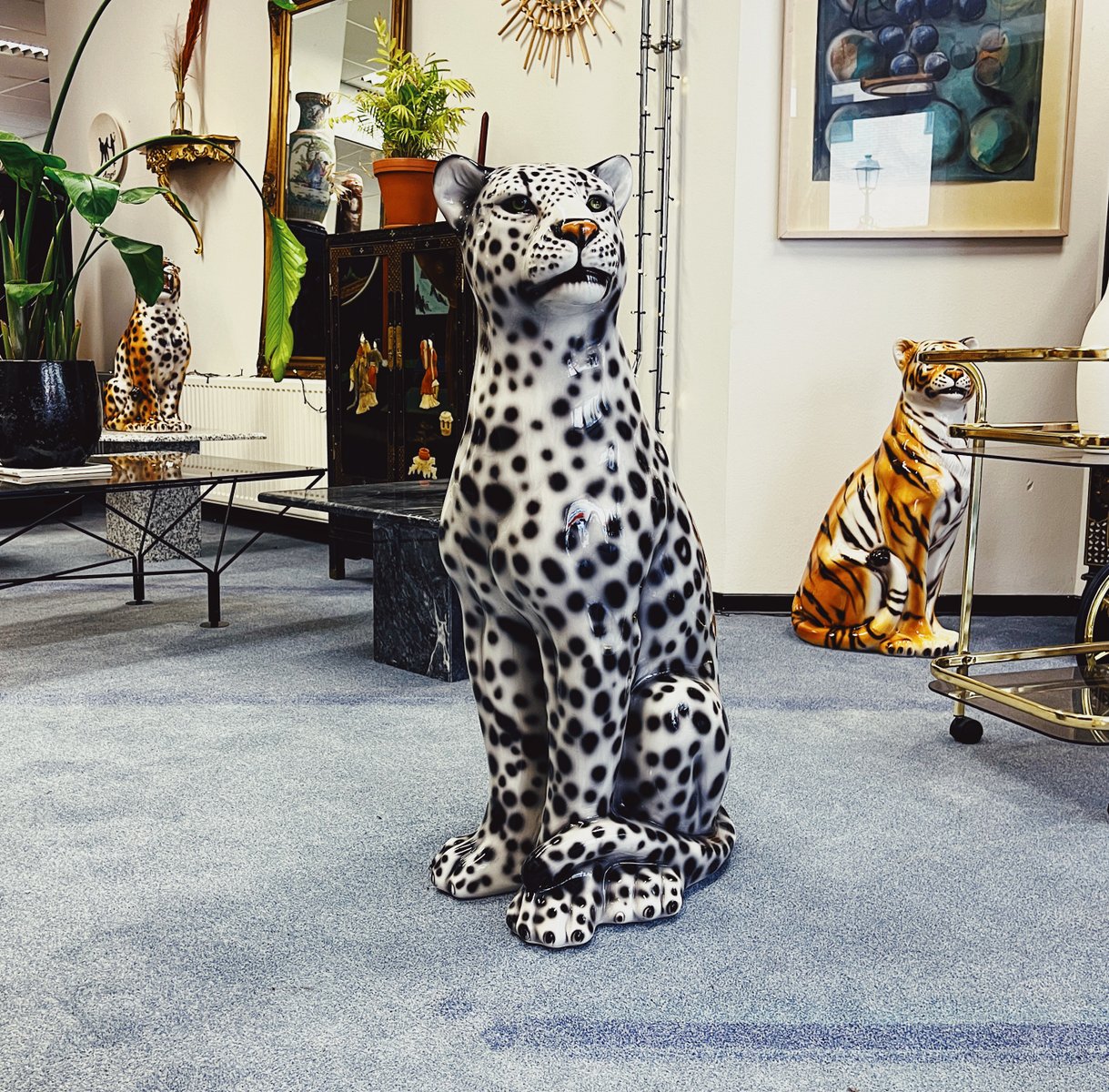 Snow Leopard in Ceramic by Ceramiche Boxer for sale at Pamono