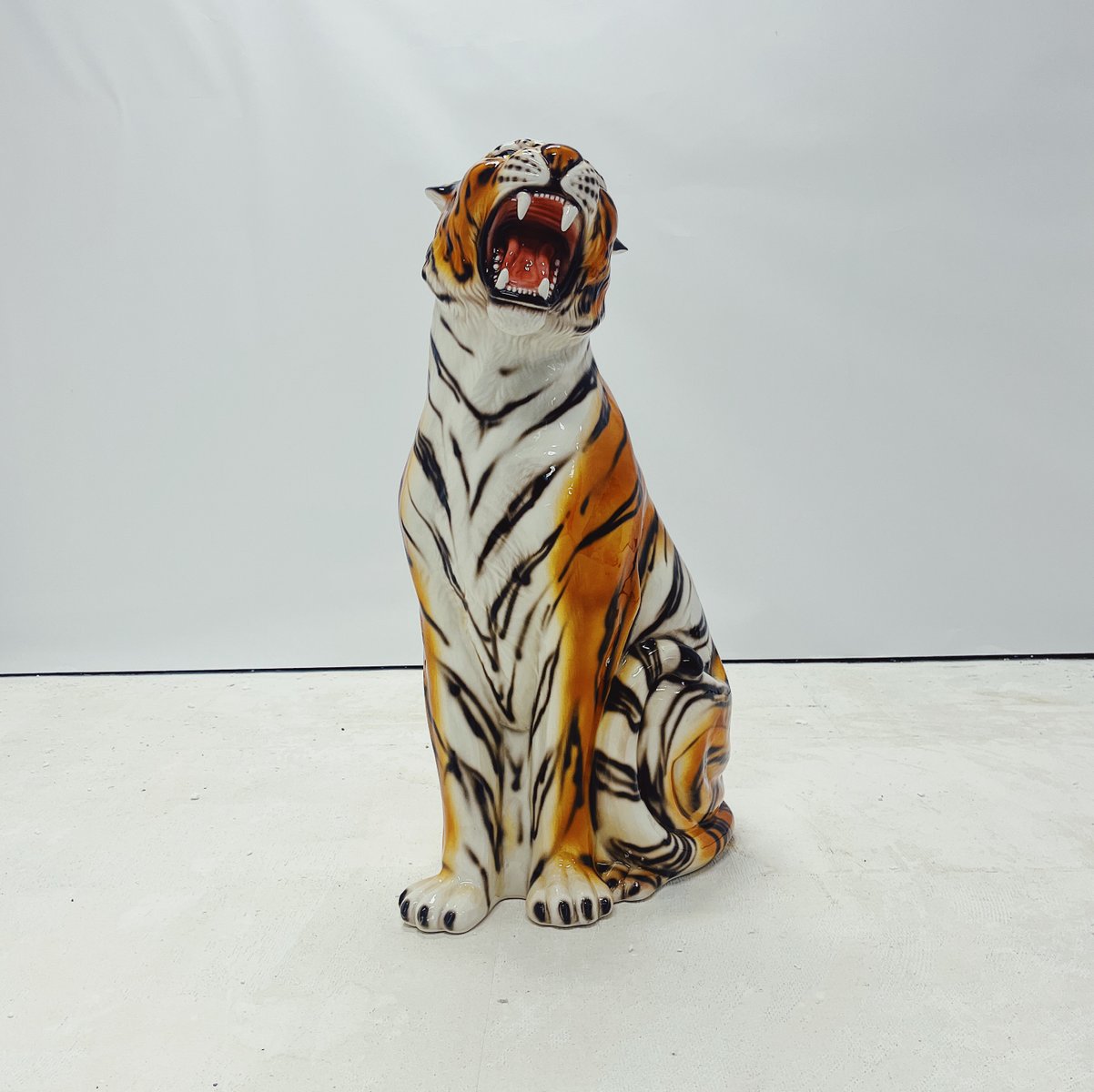 Tiger Statue in Ceramic by Ceramiche Boxer for sale at Pamono