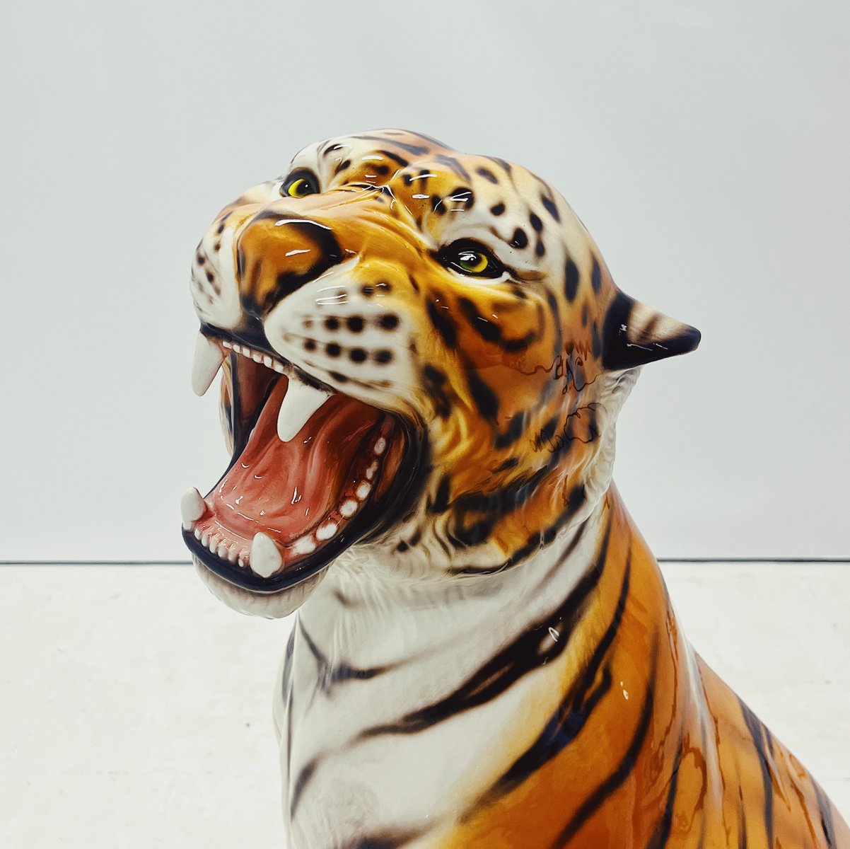 Tiger Statue in Ceramic by Ceramiche Boxer for sale at Pamono