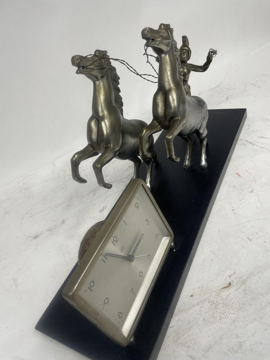 Vintage Liberty Clock with Roman Sculpture, 1920s for sale at Pamono