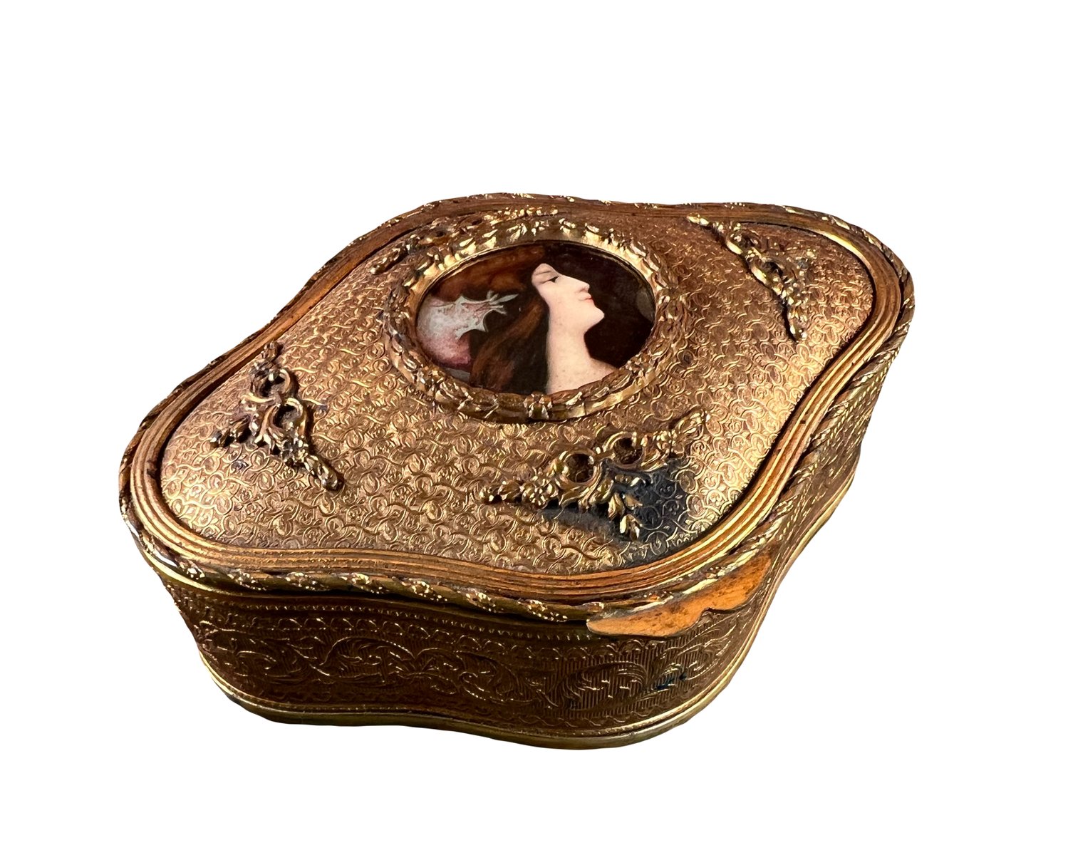 Art Nouveau Brass Jewelry Box, 1800s for sale at Pamono