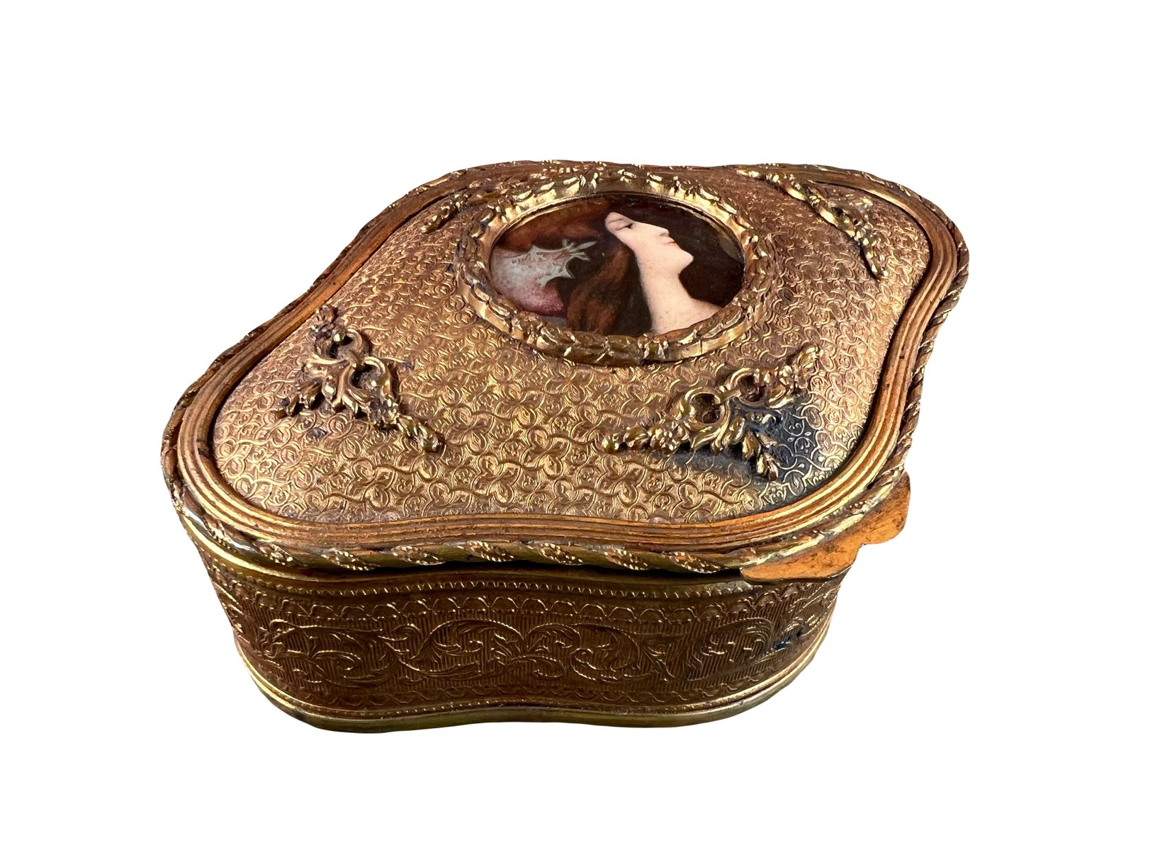 Art Nouveau Brass Jewelry Box, 1800s for sale at Pamono
