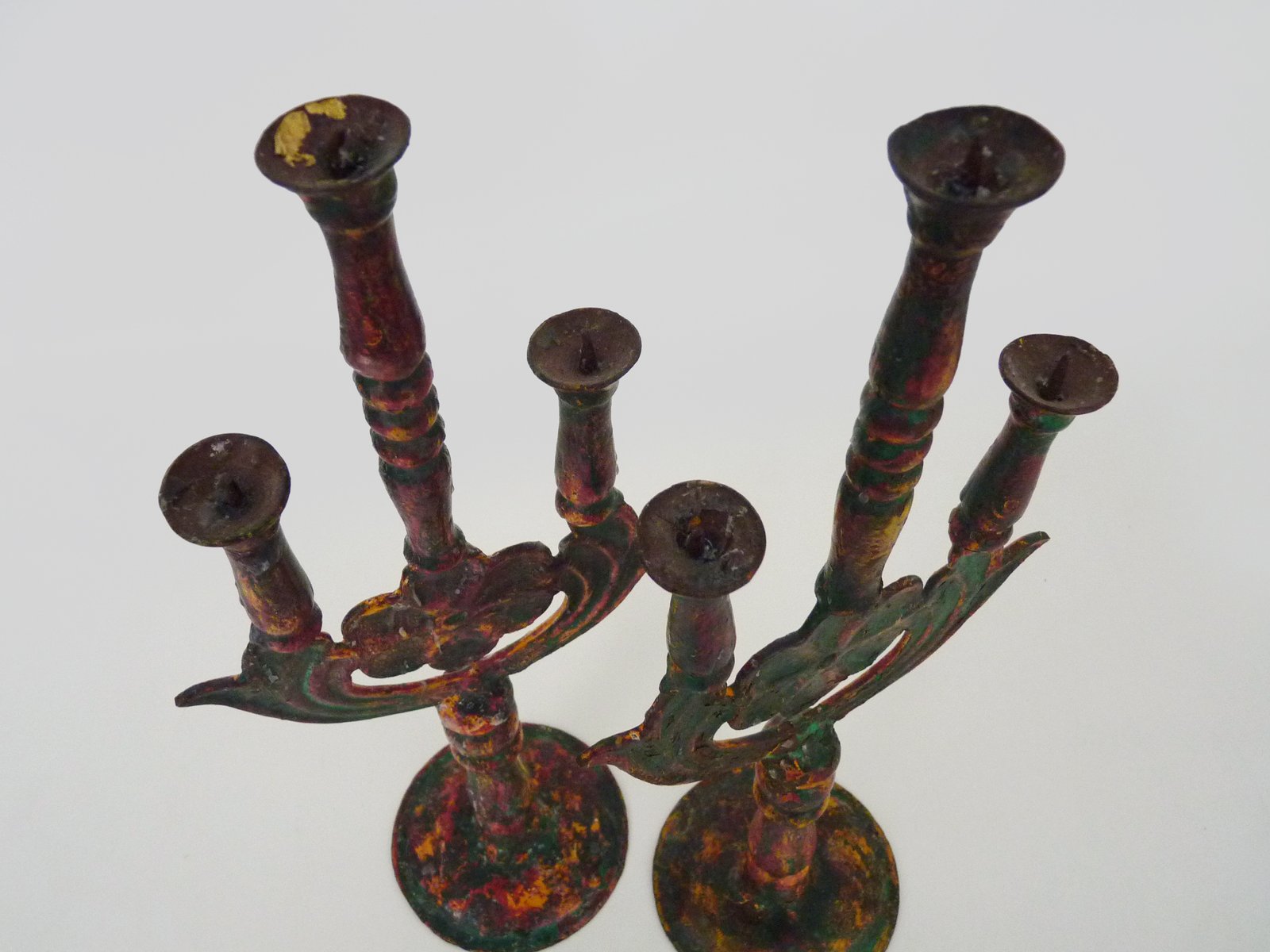 Vintage Indian Candlesticks in Metal, 1960s, Set of 2 for sale at Pamono