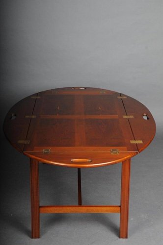 Antique English Captains Coffee Table in Yew Tree for sale at Pamono
