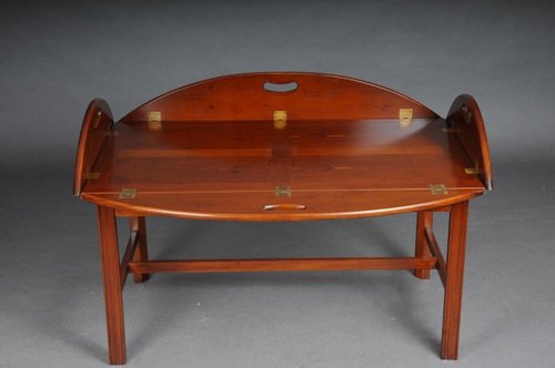 Antique English Captains Coffee Table in Yew Tree for sale at Pamono
