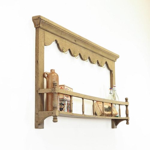 Vintage Wall Rack in Oak for sale at Pamono