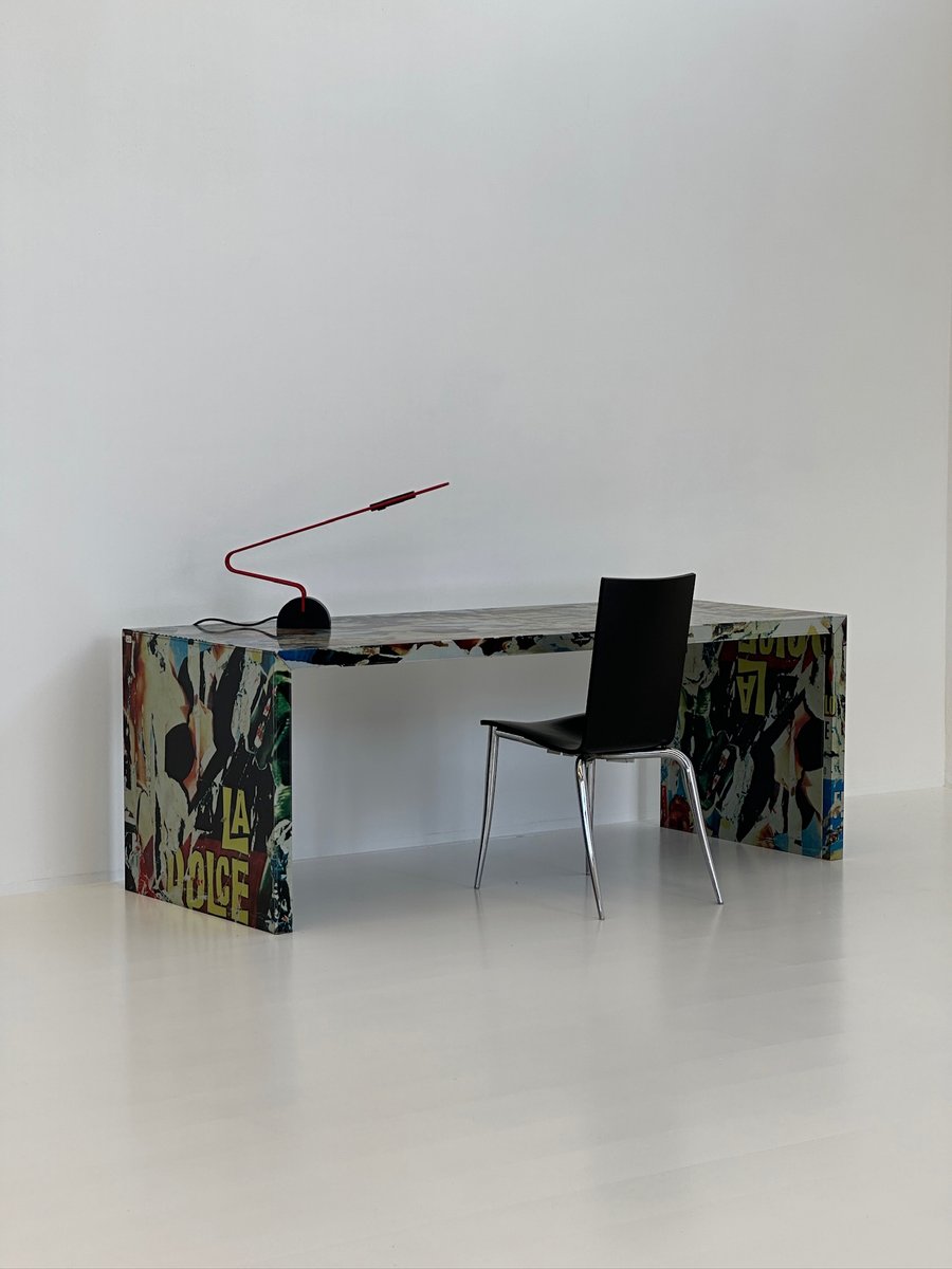 Table Desk with Subject La Dolce Vita by Mimmo Rotella and Zero Design ...