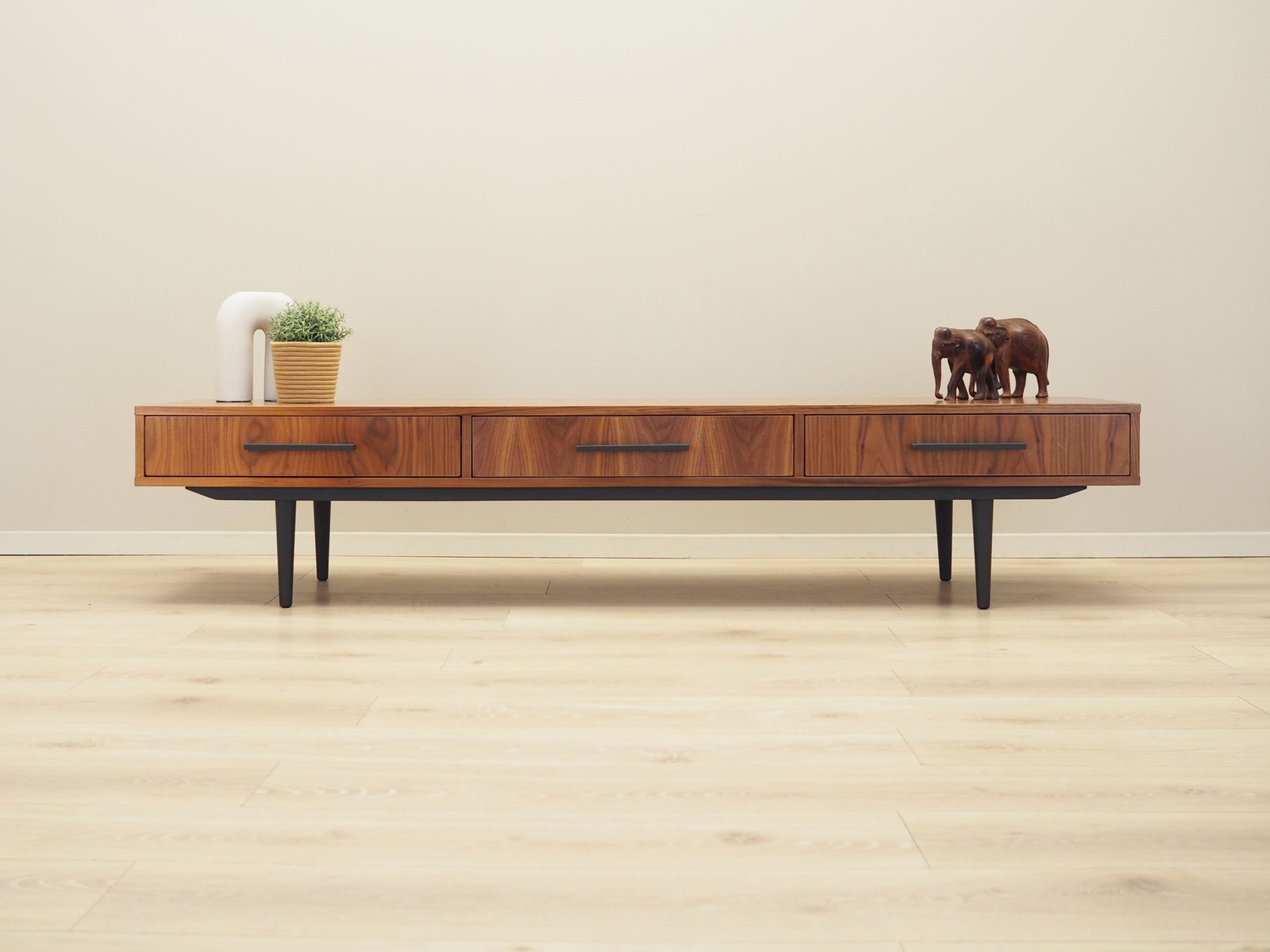 Scandinavian Walnut Lowboard for sale at Pamono