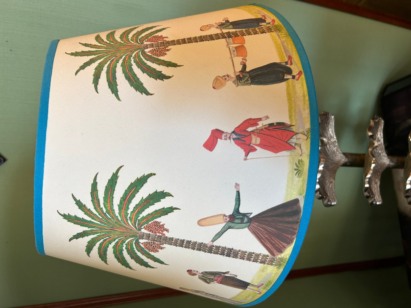 Silver Gingko Lamp with Conical Dardanelle Lampshade for sale at Pamono