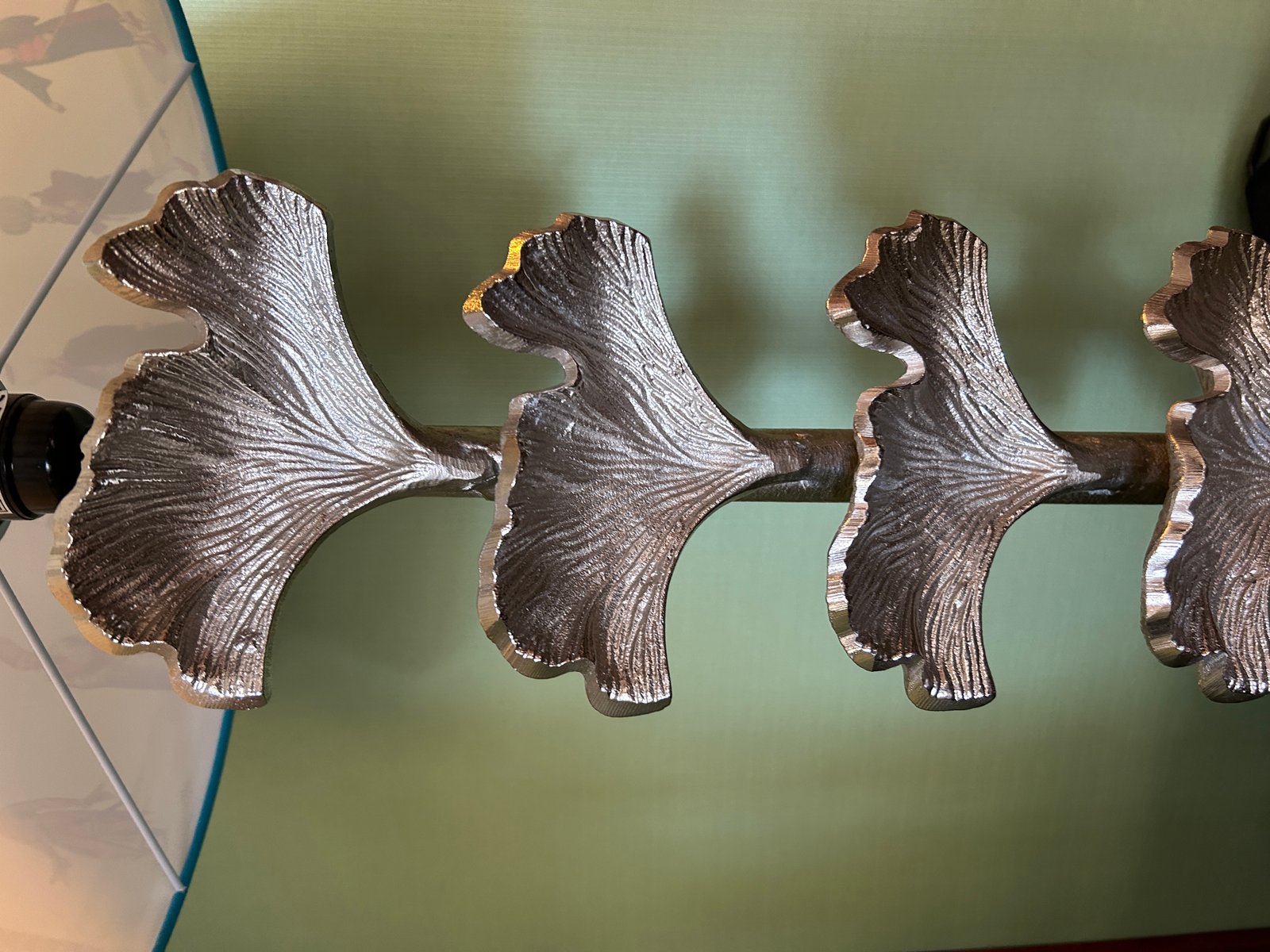 Silver Gingko Lamp with Conical Dardanelle Lampshade for sale at Pamono