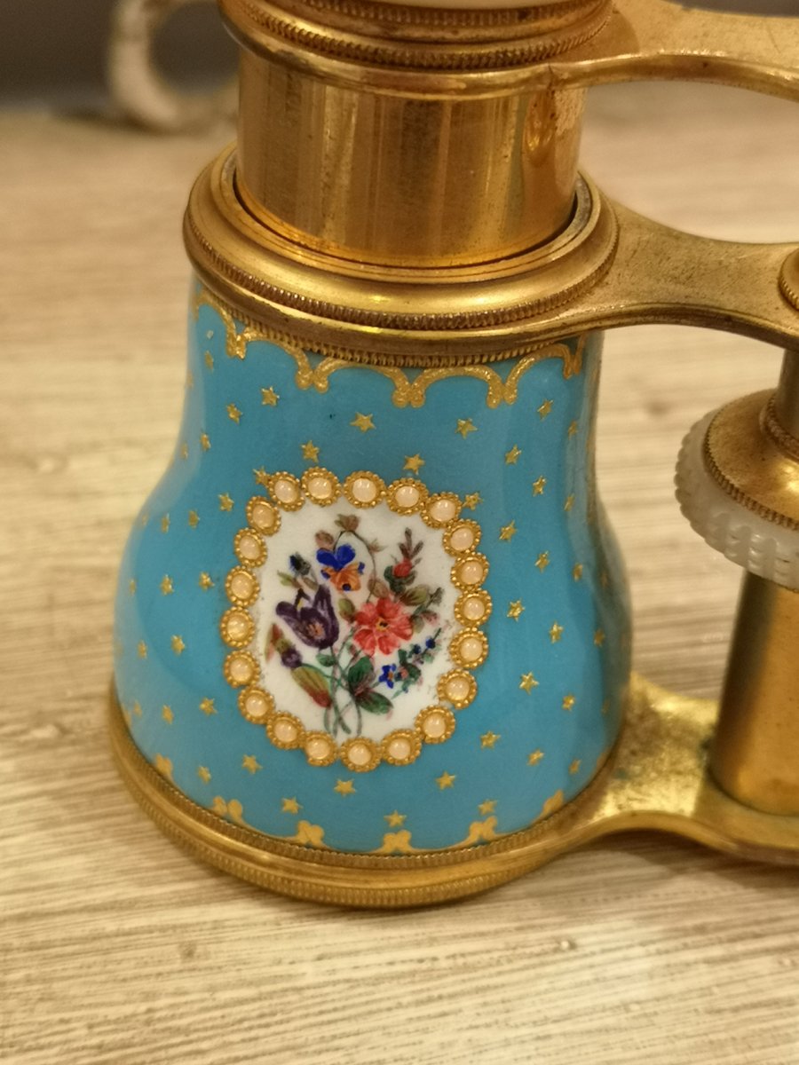 Blue Enamel Theater Glasses for sale at Pamono