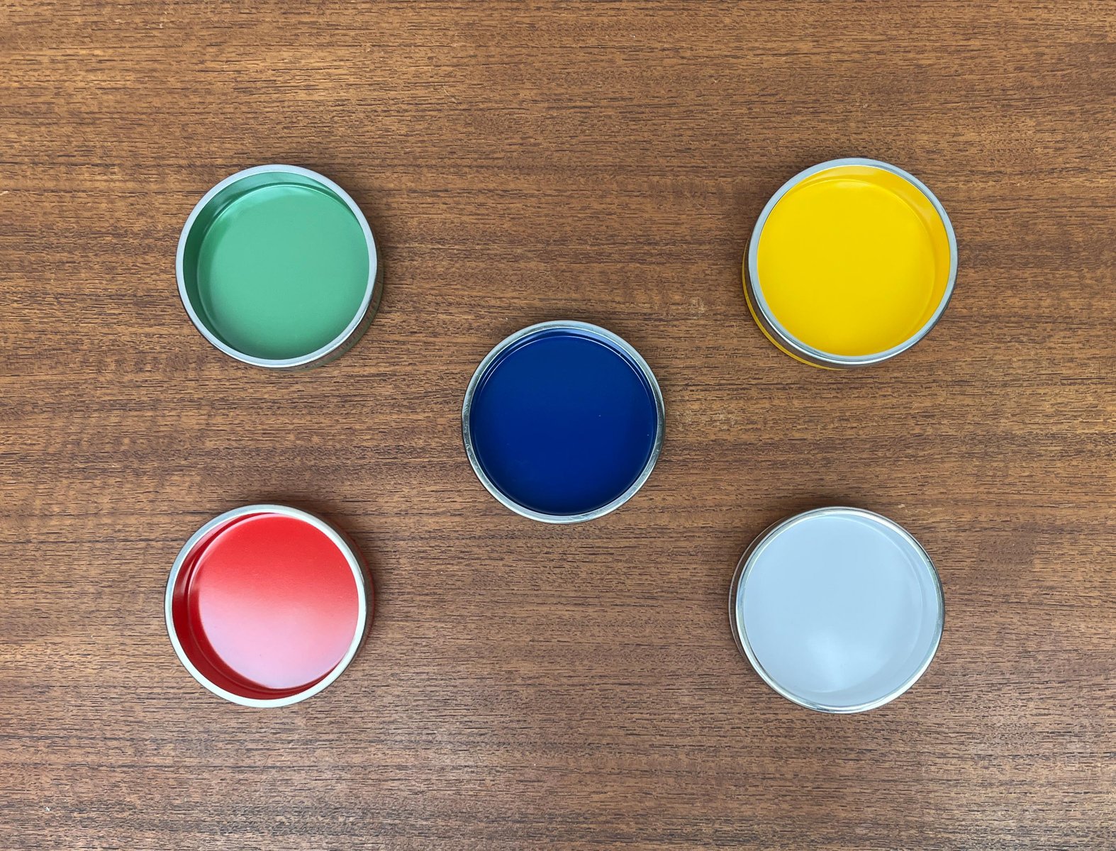 Mid-Century Space Age Metal and Melamin Utility Tray Bowls, 1960s, Set ...