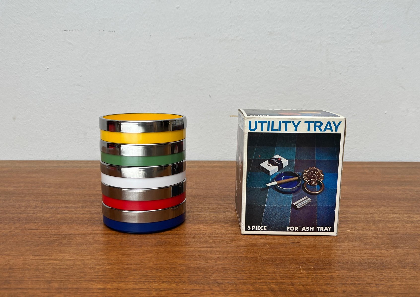 Mid-Century Space Age Metal and Melamin Utility Tray Bowls, 1960s, Set ...