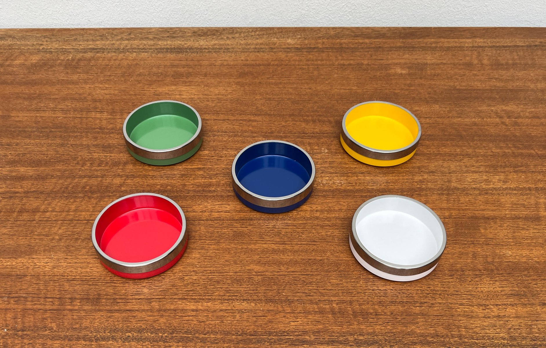 Mid-Century Space Age Metal and Melamin Utility Tray Bowls, 1960s, Set ...