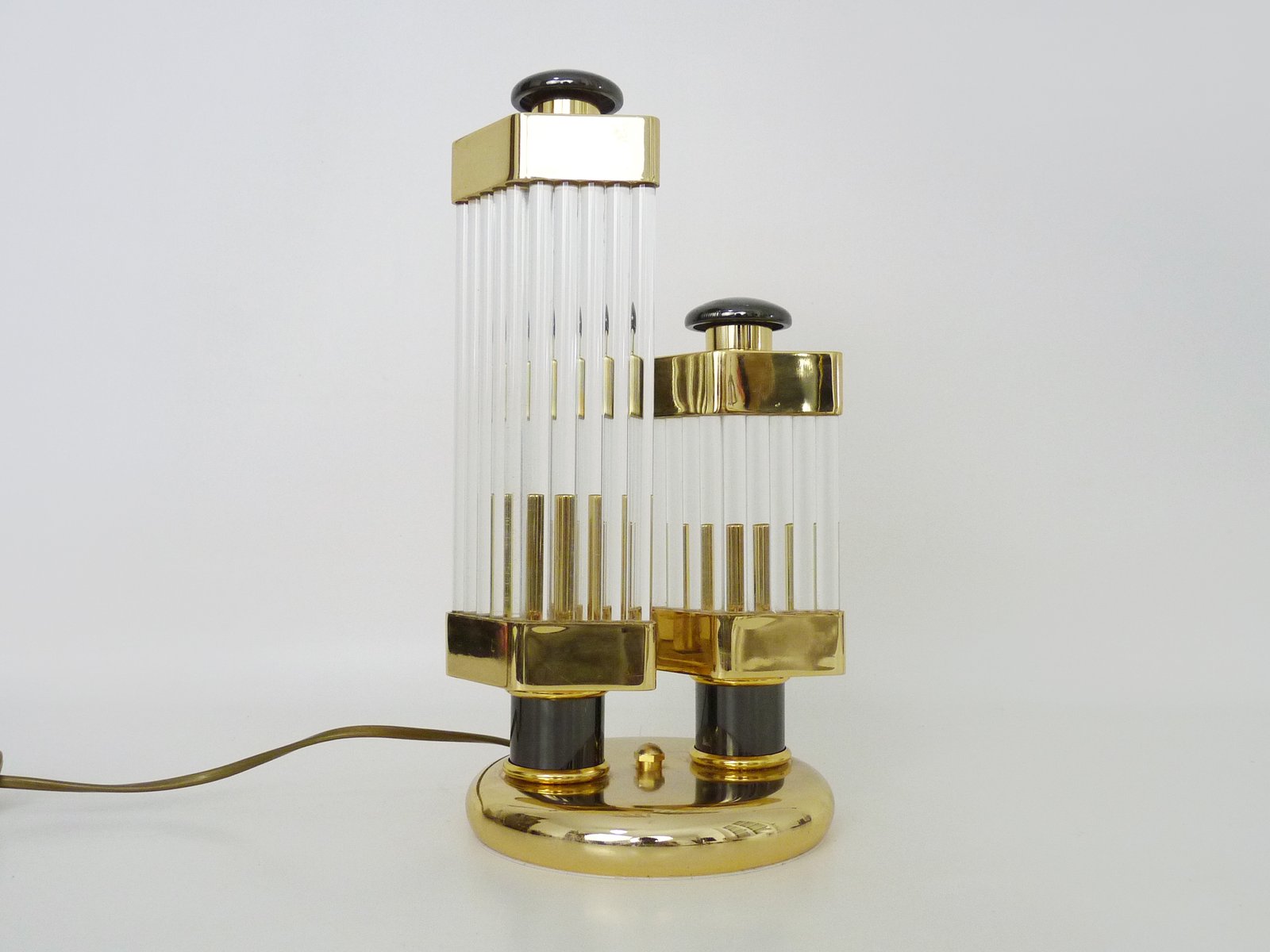 Regency Style Table Lamp in Brass and Crystal Tubes from Bakalowits ...