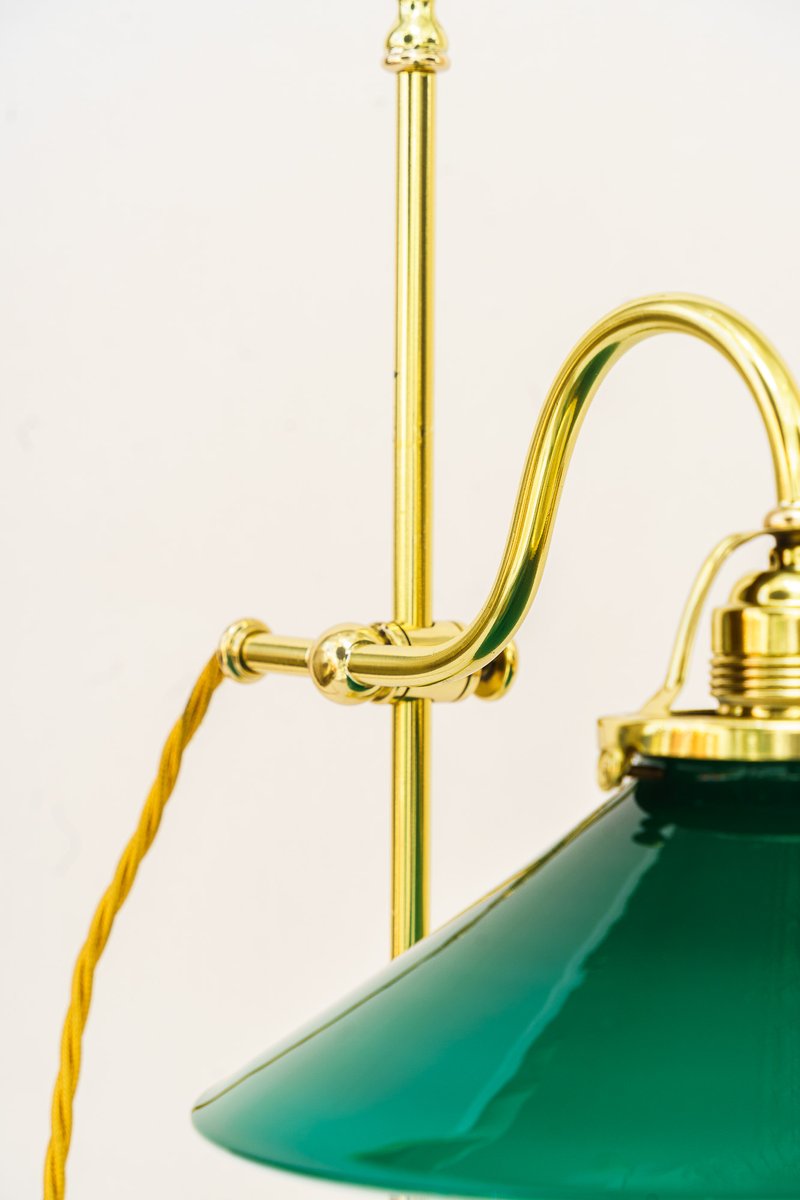 Art Deco Condor Table Lamp with Original Antique Glass Shade, Vienna ...