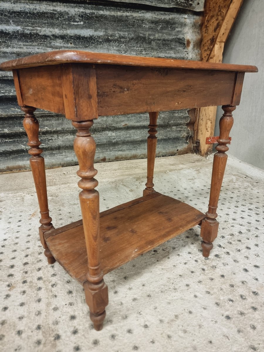 Antique Brocante Side Table with Drawer, 1890s for sale at Pamono
