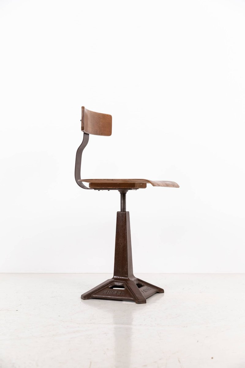 Vintage Industrial Cast Iron Singer Machinists Chair, 1930s for sale at ...