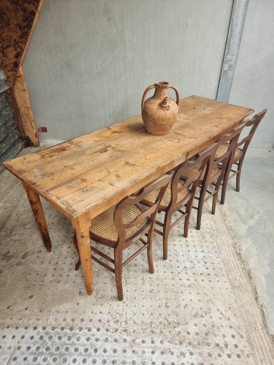Antique Pinewood Dining Table, 1920s for sale at Pamono