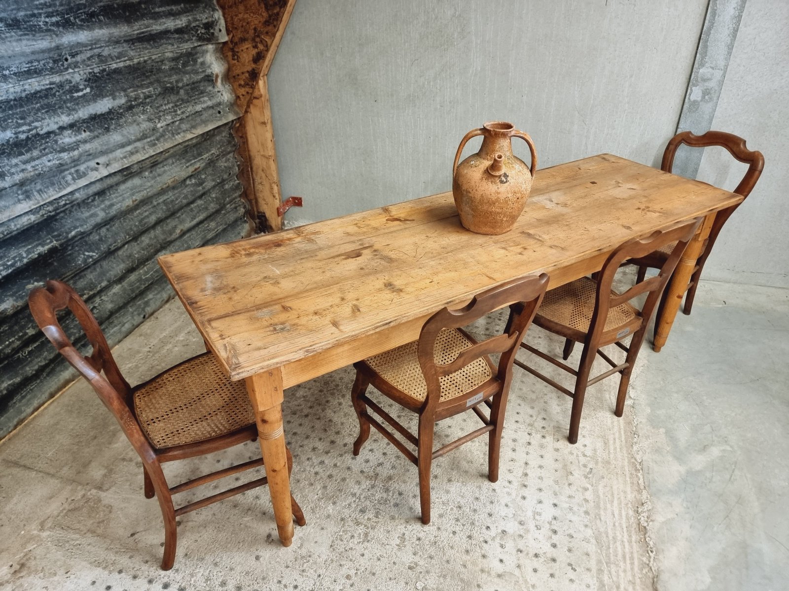 Antique Pinewood Dining Table, 1920s for sale at Pamono