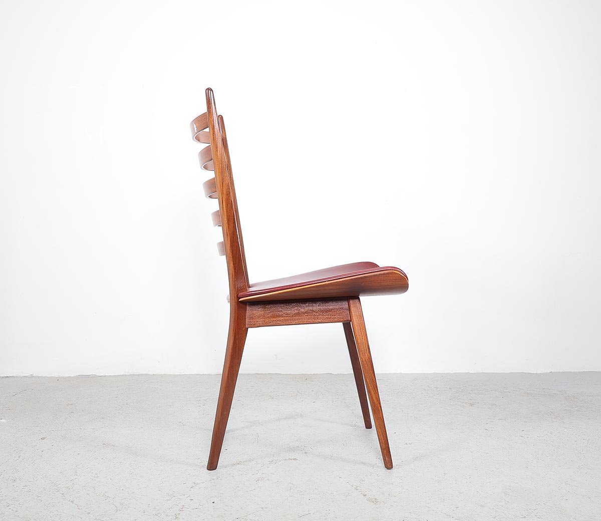 Vintage Teak Wooden Ladder Chairs, 1960s, Set of 4 for sale at Pamono