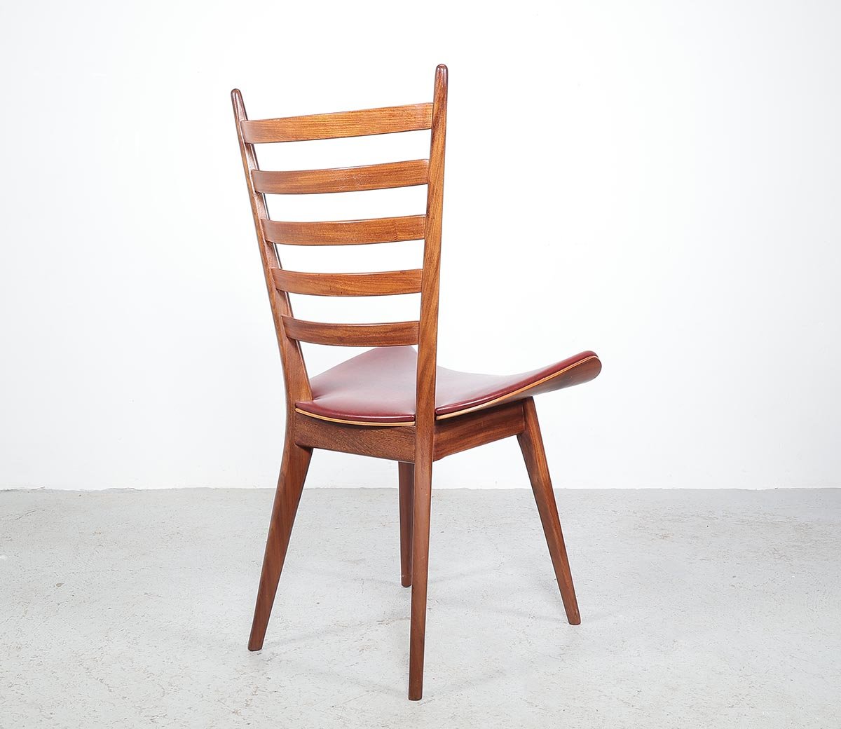 Vintage Teak Wooden Ladder Chairs, 1960s, Set of 4 for sale at Pamono