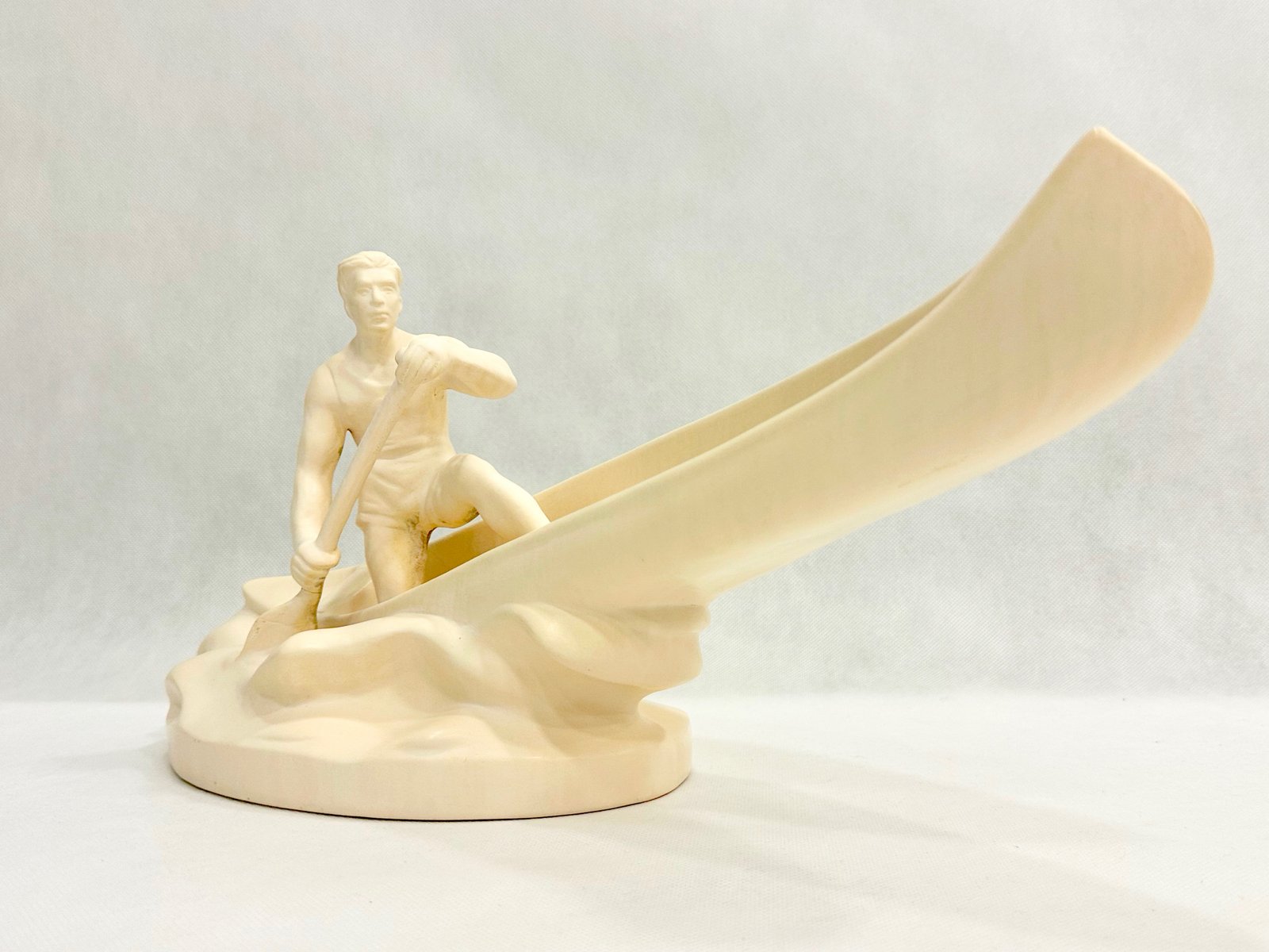 Plaster Rower Statue from Jihokera Bechyně, 1950s for sale at Pamono