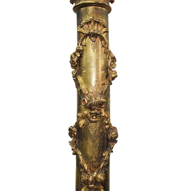 Ancient Carved Wood Gold Leaf Columns, 18th Century, Set of 2 for sale ...