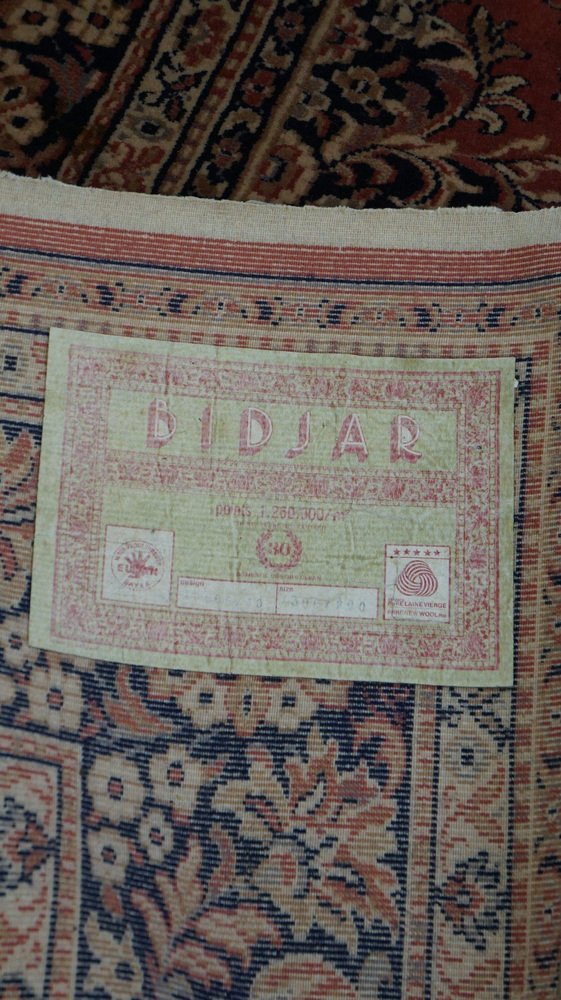 Pink, Red and Blue Oriental Rug with Motif for sale at Pamono