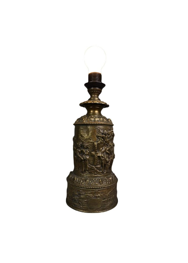 Antique Decorated French Copper Lamp Base for sale at Pamono