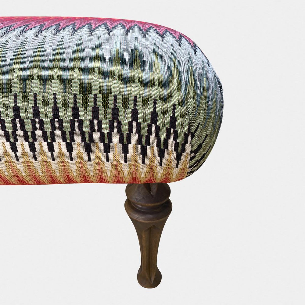 Large Handmade Ottoman in Vibrant Coloured Upholstery for sale at Pamono