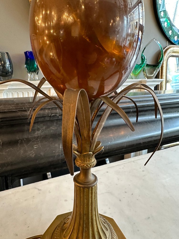 Bronze Table Lamp Model Fractal attributed to Maison Charles for Maison ...