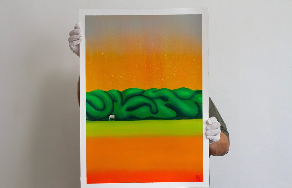 Gozo, Golden Twilight, 2024, Acrylic on Paper for sale at Pamono