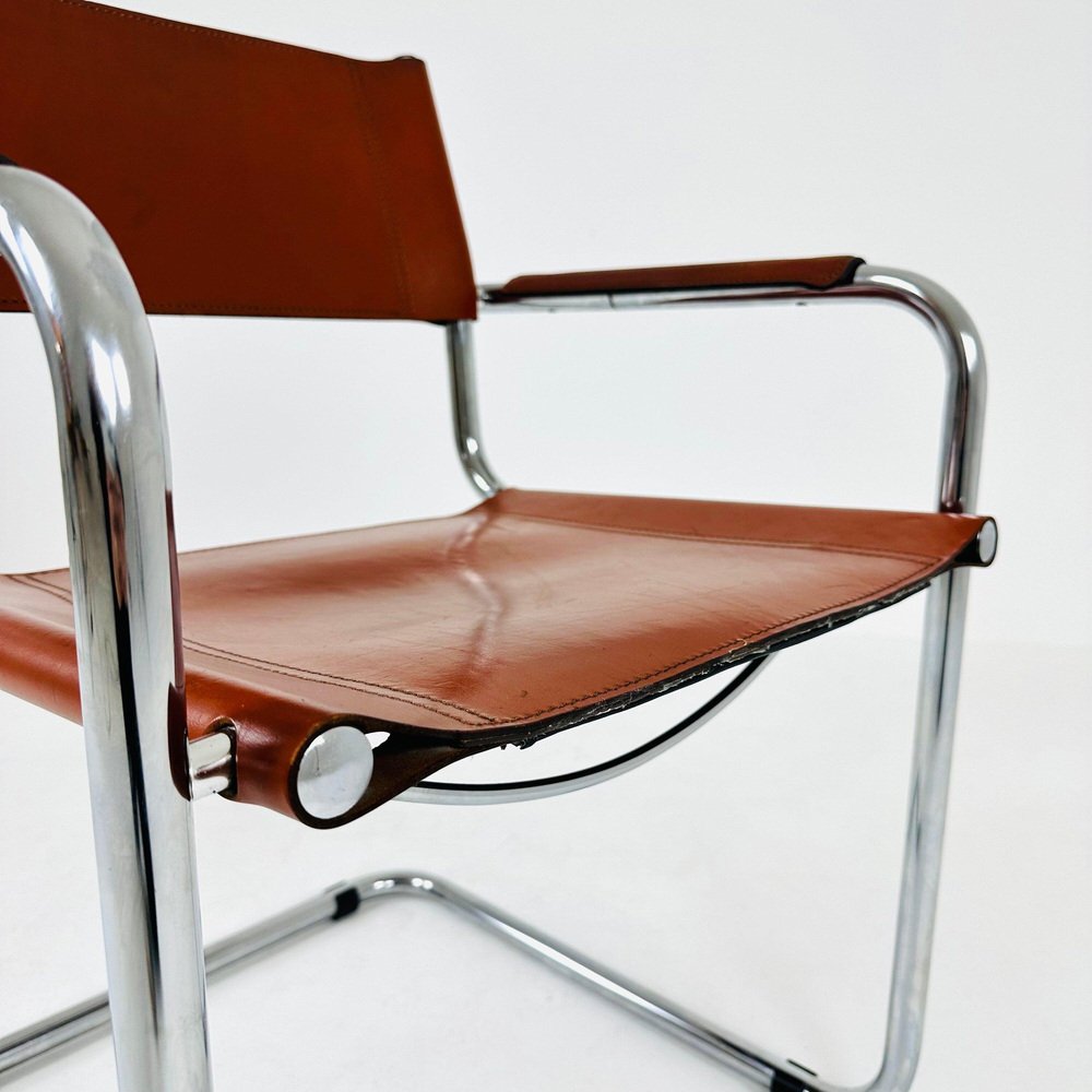 Model MG5 Centro Studio Desk Cognac Chair by Mart Stam and Marcel Breuer, 1970s for sale at Pamono