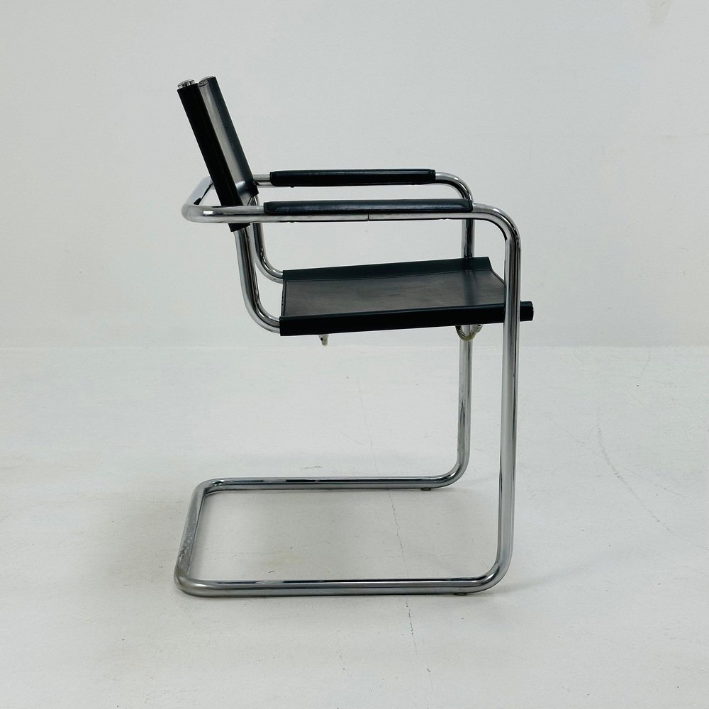 Model MG5 Centro Studi Desk Black Leather Chair by Mart Stam and Marcel ...