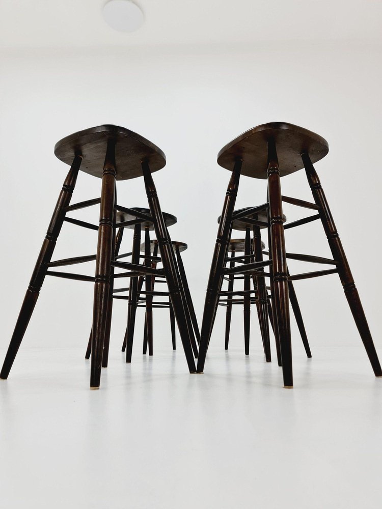 Mid-Century Modern German Bar Stool in Wood, 1950s for sale at Pamono