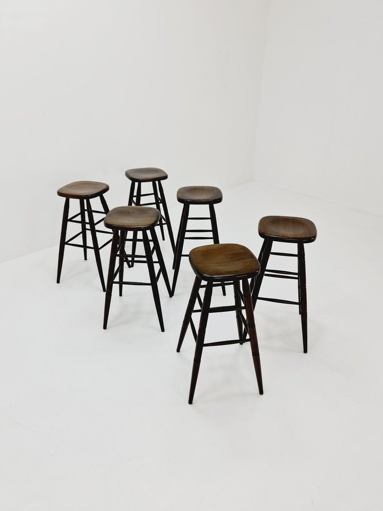 Mid-Century Modern German Bar Stool in Wood, 1950s for sale at Pamono