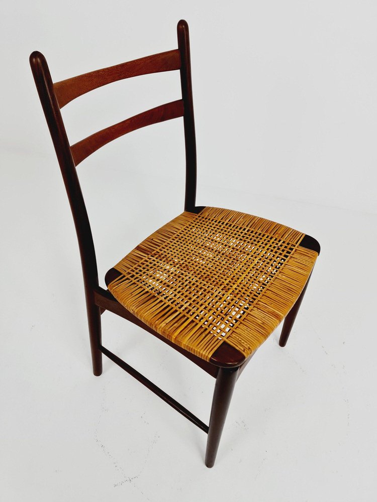 German Teak & Rattan Dining Chair by Georg Leowald for Wilkhan, 1960s ...