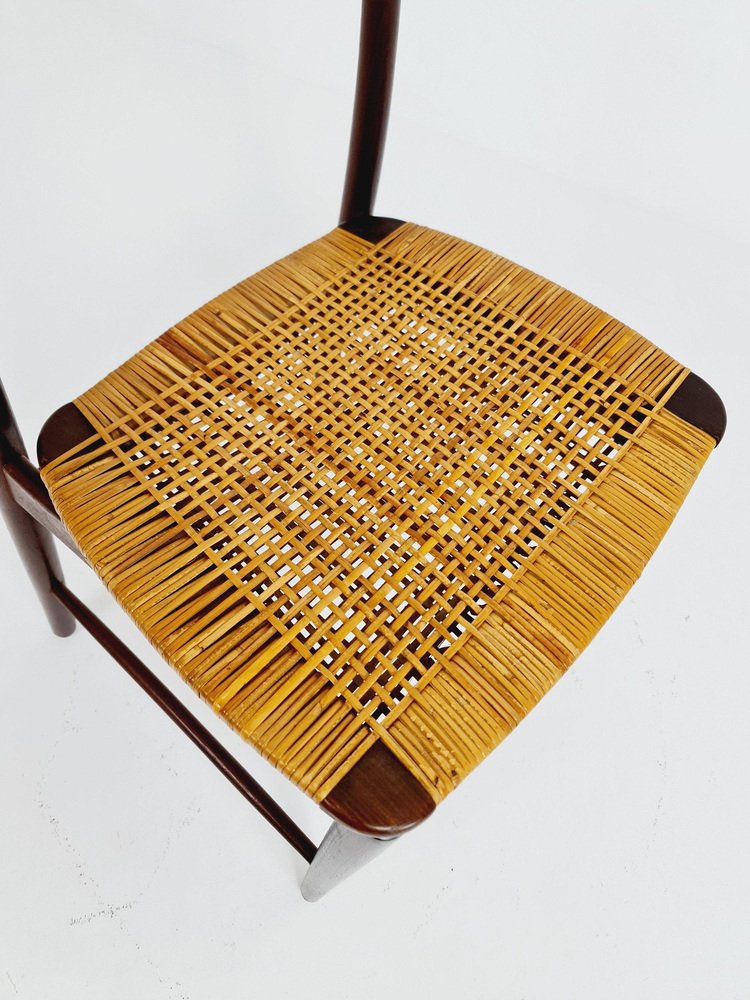 German Teak & Rattan Dining Chair by Georg Leowald for Wilkhan, 1960s ...