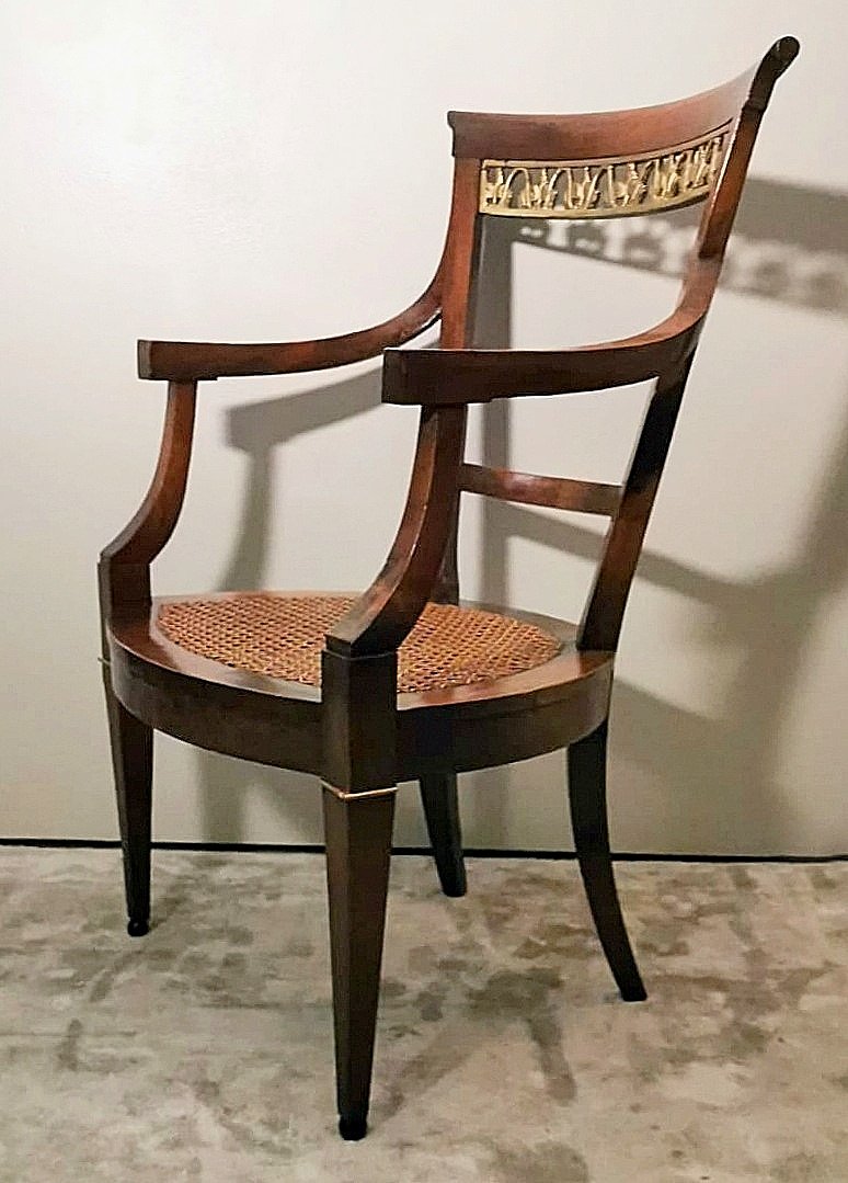 Italian Empire Style Chairs King with Vienna Straw, 1870, Set of 2 for ...