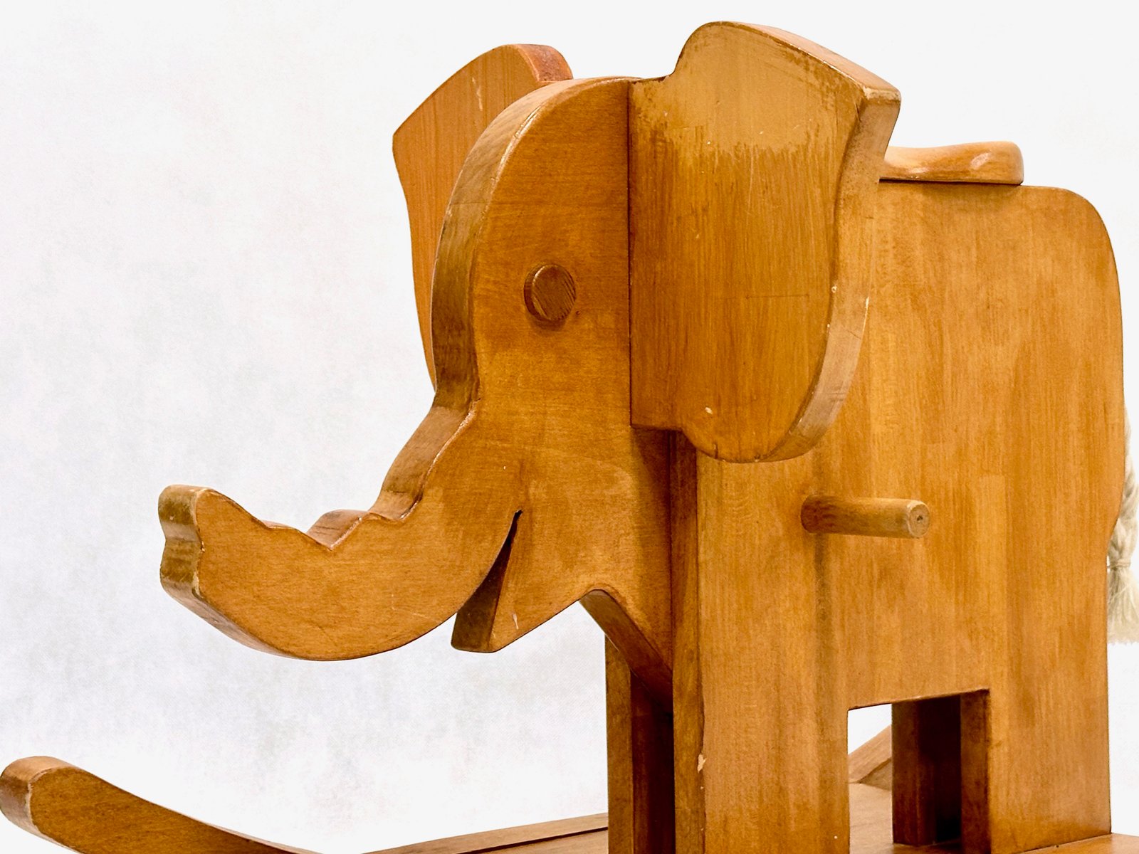Mid-Century Wooden Rocking Elephant, 1960s for sale at Pamono