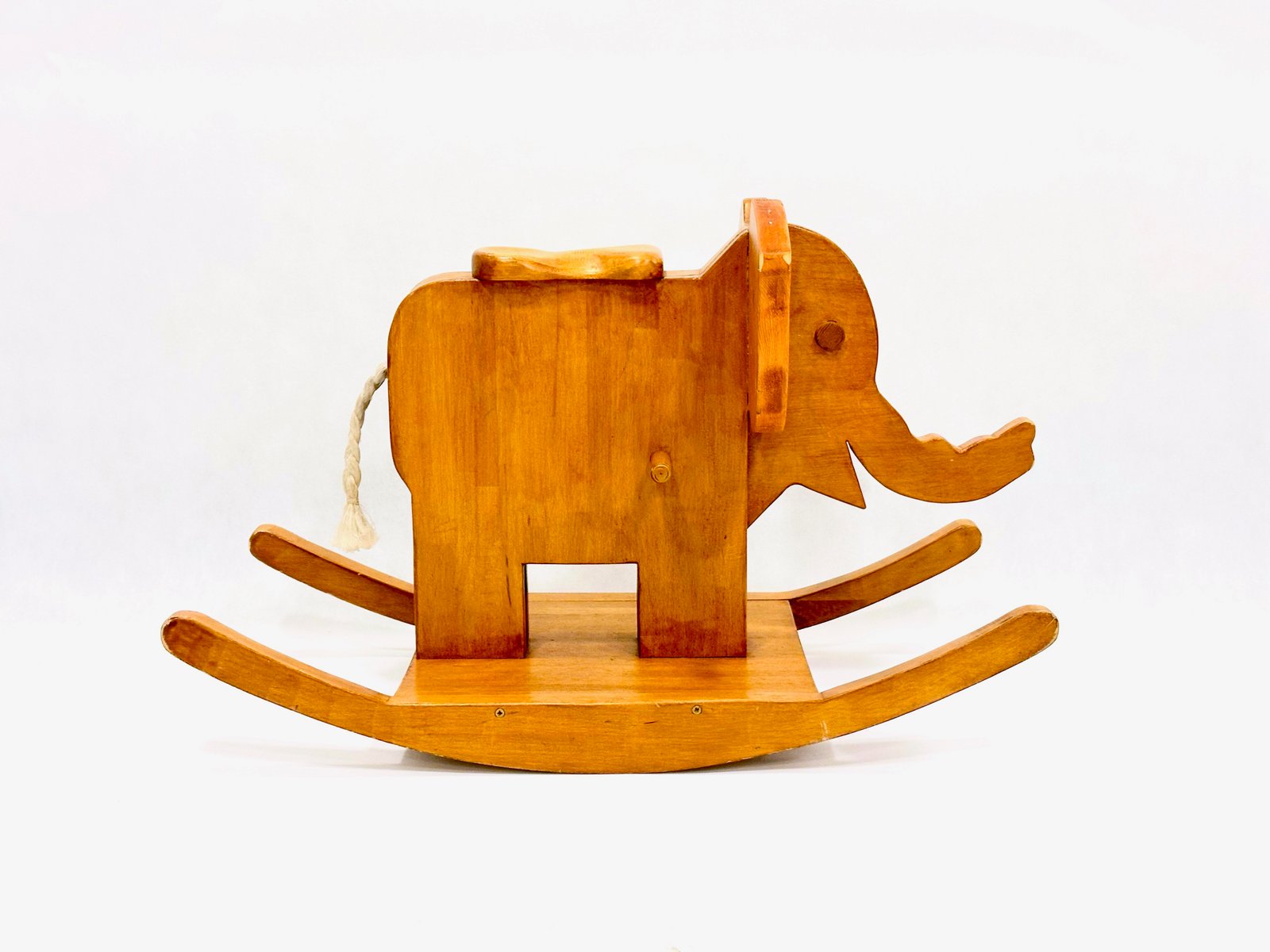 Mid-Century Wooden Rocking Elephant, 1960s for sale at Pamono
